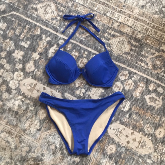 Victoria's Secret | Swim | Nwot Cobalt Blue Halter Bikini Set From Vs ...